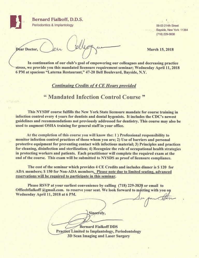 Study Club Invitations - Dr. Bernard Fialkoff